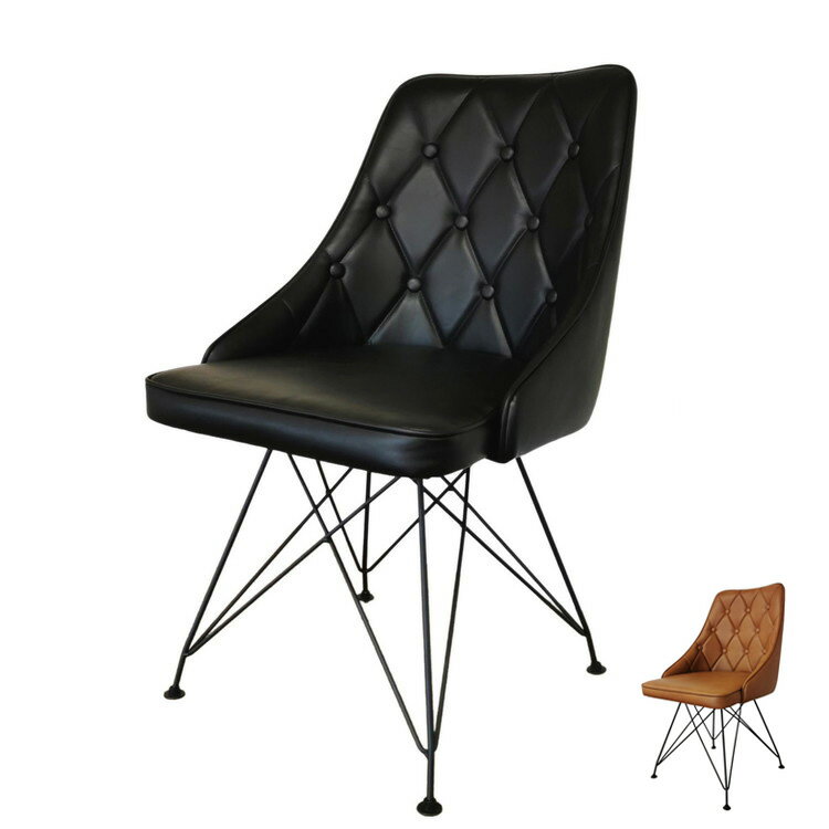■商品サイズ幅48×奥行56×高さ82cm　座面高さ43cm■素材PU、ウレタン、スチール■重量約5,5kg■生産国中国■特徴360度回転のコンパクトで使いやすいチェア。ボタンダウンデザインでレトロな雰囲気です。■梱包サイズ50×68×61...
