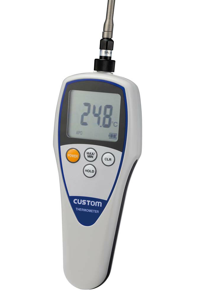 【商品説明】●分解能：-199.9℃〜199.9℃：0.1℃・200℃〜1370℃：1℃●センサー測定精度：JISクラス2●電池寿命：1000時間(アルカリ電池、ブザー使用無しの時)●機能：データホールド・MAX/MIN・時計・タイマー・ア...