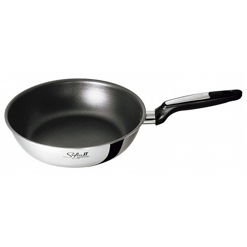 ■商品説明●抜群の耐磨耗性を持つナヴァロン3コート(高密度3層フッ素樹脂コーティング)で焦げ付き防止。●熱伝導に優れたステンレスとアルミの全面2層構造。●200V電磁調理器は非常にパワーがある為、鍋の変形防止・安全面からボリュームは中以下で...