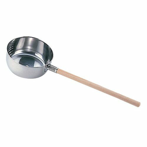 遠藤商事 SA18-8水杓子 （目盛付）10cm AMZ01010 JANコード 4905001014772●サイズ(cm):10●直径(mm):100●全長(mm):約450●容量(cc): 300●目盛刻み(cc):100●材質：18-...