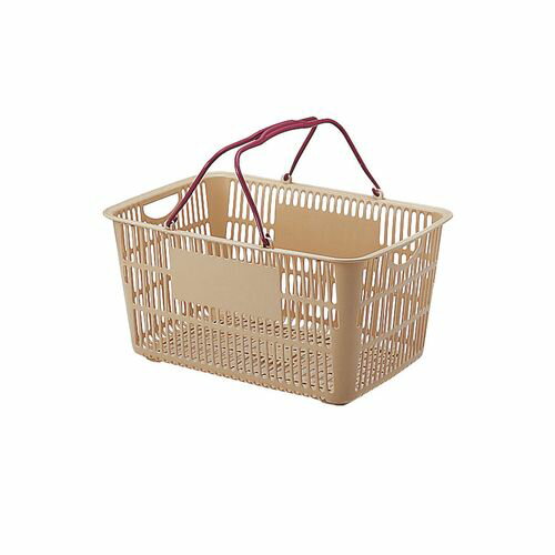 遠藤商事 ショッピングバスケット U-33 ベージュ／エンジ ASYF303 JANコード 4905001363634●メーカー品番:U-33●カラー:ベージュ/エンジ●間口×奥行×高さ(mm):500×360×240●内容量(L):33■...