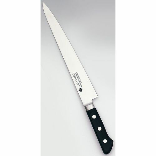 堺寛光 プレミアムマスター2（ツバ付） 筋引 27cm AZT8202 JANコード 4974158564126●サイズ(cm):27●全長(mm):390●重量(g):180●背厚(mm):2.2■堺實光 プレミアムマスター2 銀三鋼・素...