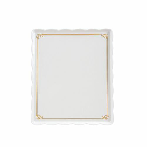 よし与工房 ウェーブメラミンケーキトレー（金唐草） YO-3035-G WKCN801 JANコード 4533976201462●メーカー品番:YO-3035-G●幅×奥行×高さ(mm):350×300×15●(内寸)幅×奥行(mm):32...