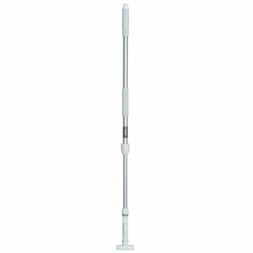 テラモト FXハンドル アルミ伸縮柄 ホワイト KEH0105 JANコード 4904771730486●色:ホワイト●全長(mm):1110●最大全長(mm):1800●材質：頭：ポリプロピレン、柄：Φ26アルミパイプ、グリップ：ポリプロ...
