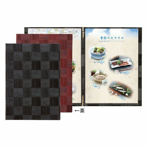 シンビ メニューブック LS-115 茶 PAAA702 JANコード 4995446110177●メーカー品番:LS-115●カラー:茶●幅×高さ(mm):275×382●用紙サイズ:B4●ページ仕様:ビニール付4ページ■B4サイズのビッ...