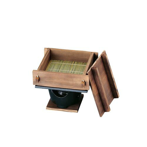 ヤマコー 焼杉 角蒸ミニセイロセット 大（湯入付） QKV6801 JANコード 4988484203338●(内寸)間口×奥行×高さ(mm):145×145×45●材質：杉・竹■写真のp.1536-3Ωやまと鍋コンロセット小は別売です。■...