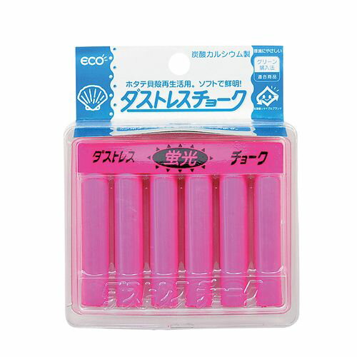 日本理化学 ダストレス蛍光チョーク（6本入） 赤 DCK-6-R PTY4501 JANコード 4904085115627●色:赤●メーカー品番:DCK-6-R●直径×全長(mm):11.2×63.5●材質：炭酸カルシウム■粉が出ない「ダス...