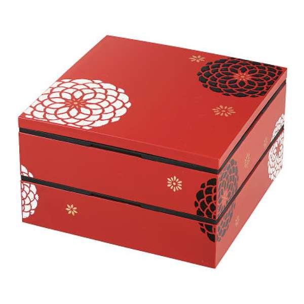 【商品説明】大きな花の模様が美しく、高級感のある見た目がいつもの料理をまるで高級料亭の一品のように演出してくれる重箱です。一色ずつ丁寧に重ね塗りを繰り返して作られています。ホームパーティーやピクニックなどでオードブルを盛り付けるのに最適です...