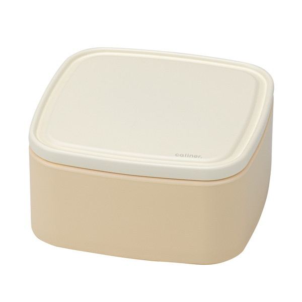 【商品説明】淡いツートンカラーのお弁当箱340mlです。スタッキング出来る容器です。シリーズで揃える事で統一感が出ます。【商品情報】■サイズ約 幅10.3×奥行10.3×高さ5.2（cm）■材質PET樹脂とABS樹脂の合成品■容量約 340...