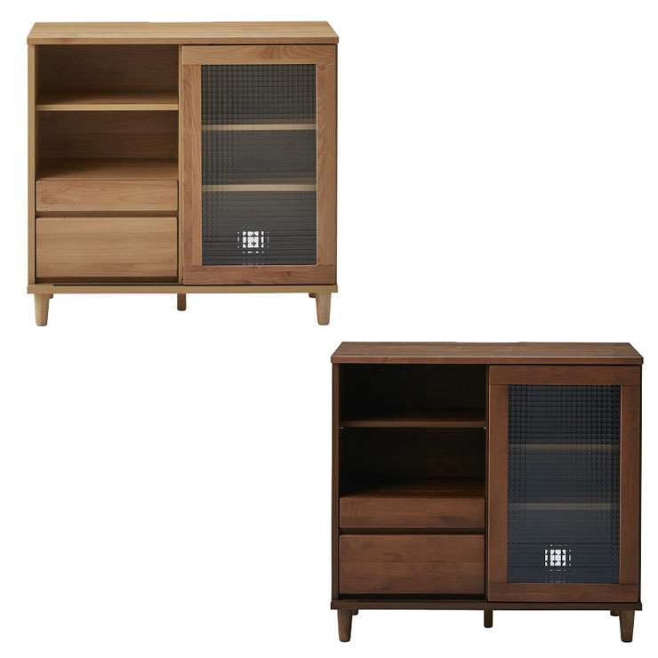 ●素材アルダー無垢●商品サイズ91×40×85cm●重量29kg●生産国日本製●完成品or組立完成品（脚取付）●特徴ガラス扉は引き戸タイプで少ないスペースで開閉できます選べる2色展開ナチュラル/ブラウン）【代引きについて】こちらの商品は、代...
