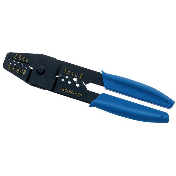 【商品詳細】オープンバレル型コンタクト用●全長(mm)：208●適応電線サイズ：AWG#28〜#14●重量(g)：200●オープンバレル型コンタクト用。●板厚が薄く小型コンタクトピンの力シメに適しています(ダイス部は段付で薄く仕上げています...