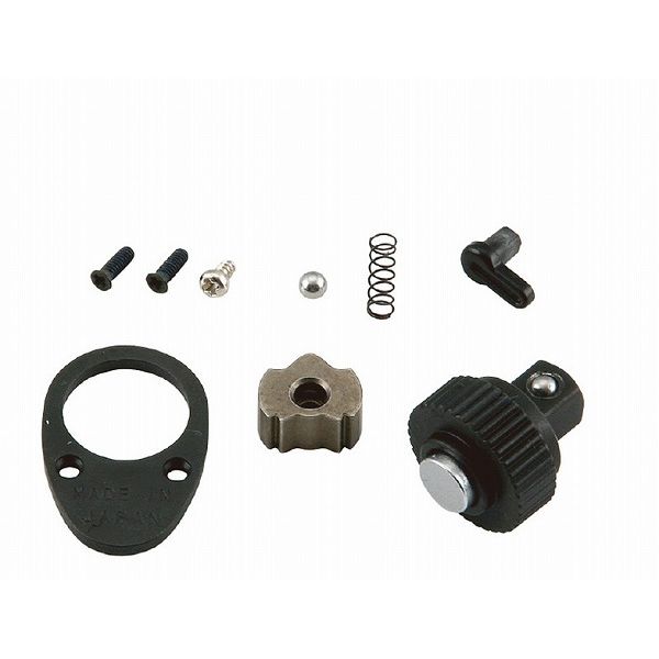 【商品詳細】●差込角(sq.)：6.3●重量(g)：25●6.3sq.ラチェットハンドル(2E・2L・2S・2F・2FL・2FS)用のリペアキットです。ドライブギア、クロウ、スチールボール、スプリング、レバー、ナベ小ねじ、フタ、サラ小ねじx...