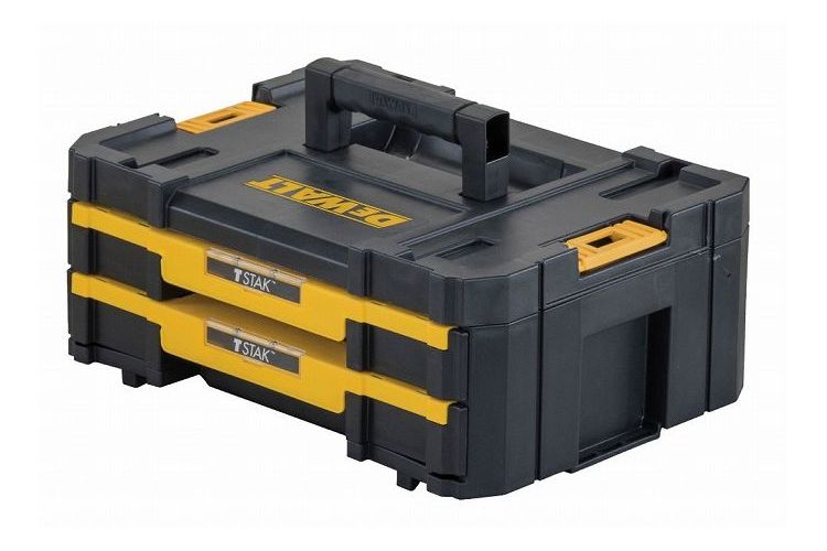 DEWALT デウォルト TSTAKティースタック チェスト 2段 DWST17804 【商品説明】●材質：ポリプロピレン●ベアリングレールで快適スライド。●スタッキングラッチ。●ラベルプレート。●キャリーハンドル。●サイドグリップ。●引出...