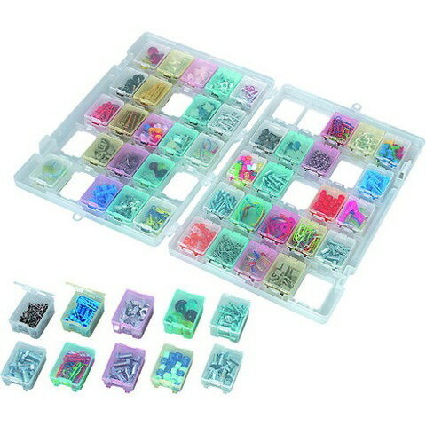 【商品詳細】●着脱自在の透明小箱で何種類ものパーツ・小物を収納、整理、整頓できます。●透明小箱で中身が一目瞭然です。●薄型ブックタイプなので収納場所を選ばず、本棚にも収納可能です。●色：青・ピンク・黄・透明●外形寸法(mm)間口：225●外...