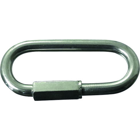 【商品スペック】特長●ナットを回すだけで簡単に開閉できます。●水回りに最適なステンレス製です。用途●チェイン・ワイヤーロープなどの連結、末端の金具として。仕様●A(mm)：9.0●B(mm)：4.5●D(mm)：2.5●L(mm)：25.5...