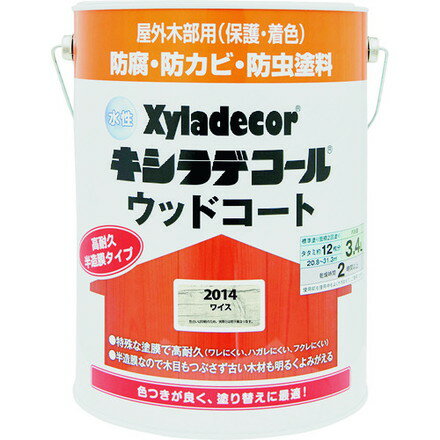 【商品スペック】特長●木材保護塗料のトップブランド「キシラデコール」の水性半造膜（造膜性能・浸透性能を兼ね備えた）タイプです。●半造膜なので木目もつぶさず、摩耗が多いウッドデッキなどの塗り替えに最適です。用途●屋外の木部(ウッドデッキ、ラテ...