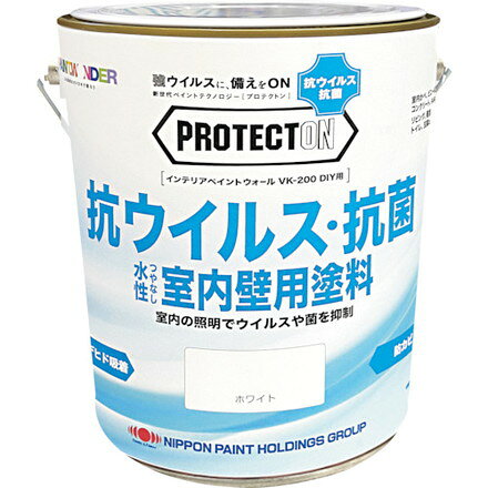 【商品スペック】特長●塗膜表面に付着したウイルスや菌を抑制します。●(バクテリオファージQβでの試験結果に基づいています／JISR1756)●ビニールかべ紙や接着剤、建具合板などから発生するホルムアルデヒド、アセトアルデヒドを化学吸着、除去...