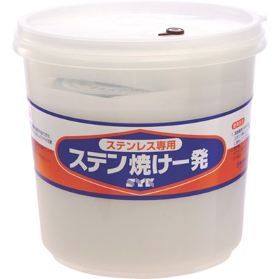 特長●ステンレスの溶接焼けを除去します。●毒劇物には該当しないので、安全です。●ペースト状なので、垂れにくく作業が容易です。用途●ステンレスの溶接焼けの除去に。仕様●色：白色●容量(kg)：1.5仕様2●ステンレスの溶接焼けに塗布して2分〜...