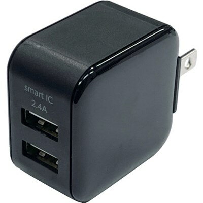 特長●2.4Aの高出力でタブレットも充電OKです。●スリムタイプなのでタップの上で邪魔になりません。●隣のコンセントと干渉しません。仕様●色：ブラック●ポート数：2●幅(mm)：24●奥行(mm)：42●高さ(mm)：40●コネクタ形状：U...