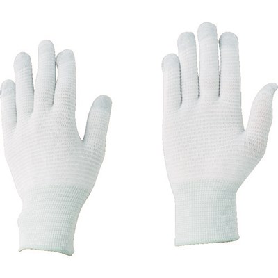 特長●静電気対策されたナイロン手袋です。用途●組立、ラボ作業に。仕様●色：ホワイト●サイズ：LL●全長(cm)：21.5●手のひら周り(cm)：18.0●中指長さ(cm)：8.0●厚さ(mm)：0.8●リストカラー：イエロー●表面抵抗値(Ω...