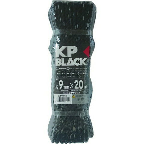 【商品詳細】●汚れが目立ちにくい、黒いロープです。●強力なポリエチレンの特性を生かし作業性をアップさせる為にエステル糸を混ぜ、軽量・強力・作業性が良いロープです。●トラックの荷台での荷縛り用。●色：ブラック●線径(mm)：9●長さ(m)：2...