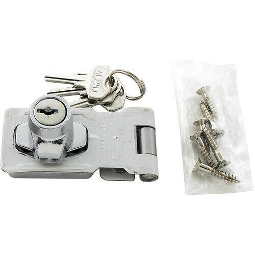 特長●錠と一体型の掛け金です。●手間なく操作しやすいです。用途●門扉や物置の木製扉の施錠に。仕様2●使用ビス：3.5×16×2本、3.5×20×4本材質／仕上●本体:亜鉛ダイカスト●仕上げ：本体／クロームメッキ●掛金／ステンレスヘアライン　...