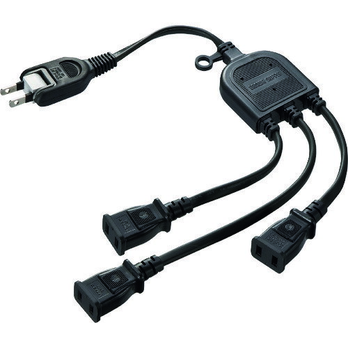 特長●ACアダプタ使用時に無駄なく設置できる3分岐タイプの電源延長コードです。●スイングプラグなのでスッキリ配線ができます。仕様2●定格容量:125V・15A（最大1500Wまで）●全長:約0.5m●プラグ:2Pスイングプラグ●差込口：2P...