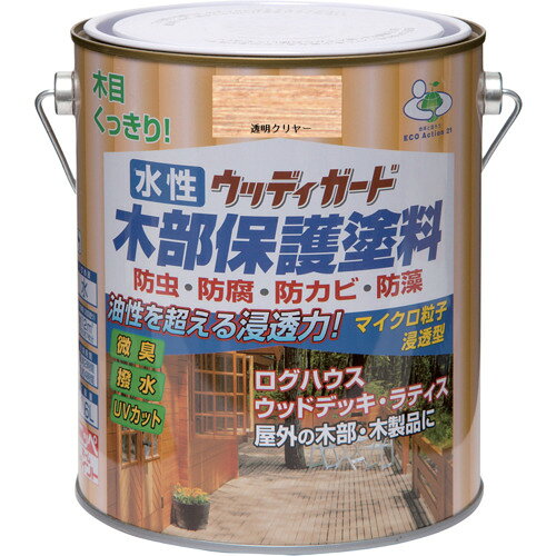 特長●マイクロ粒子浸透型の新しい微臭の水性木部保護塗料です。●木材の防虫・防腐・防かび・防藻効果に優れ、木材に浸透して内部から木の腐食を防ぎます。●耐候性に優れたマイクロ粒子浸透型顔料の採用で、木目がよりくっきりキレイな仕上がりになります。...