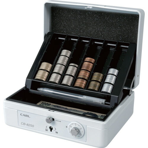 ●錠前とダイヤル錠での安心の二重ロックです。●コイントレーは10枚ごとに仕切りがつき、庫内で立て掛けて使うことができるので、金銭の取り出しがスムーズに行えます。●上蓋の背面側にあるスポンジにより持ち運び時の硬貨の飛散を防止します。●コイント...