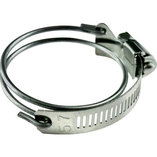 ●コルゲートタイプのビニールホース用です。●空調用ダクトホース・一般デリバリーサクションホース用に●最大径(mm)：57●最小径(mm)：49●線径(mm)：2．6●カフス：小（30目）●スクリューHEX(mm)：10●左巻用ホース用バンド...