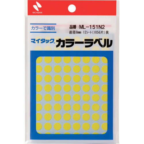 ●色数もサイズも豊富で、識別に便利です。●ファイル、資料、スクラップ、備品の分類や見出し表示ラベルに。●色：黄●面付：88●1パック内：1056●ラベルサイズ直径(mm)：8●パック入数(枚)：1056片（88片×12シート）●ファイル、資...