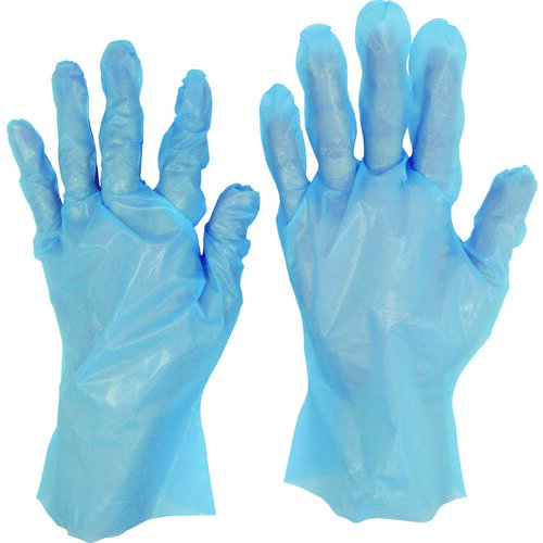 ●絞りを入れているので、指にフィットしずれにくいです。●食品加工に。●色：ブルー●サイズ：S●全長(cm)：28.0●手のひら周り(cm)：25.0●中指長さ(cm)：7.2●厚さ(mm)：0.027●粉(あり・なし)：なし●左右の区別：左...