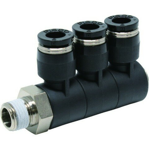 【商品詳細】●機種を豊富に取り揃え、あらゆる空気圧配管に対応します。●機種により取付け後、チューブの取出角度が変えられます。●条件により、水を流すことも可能です。●接続口径：R1/8●適合チューブ外径D(mm)：6×6×6●六角対辺(mm)...