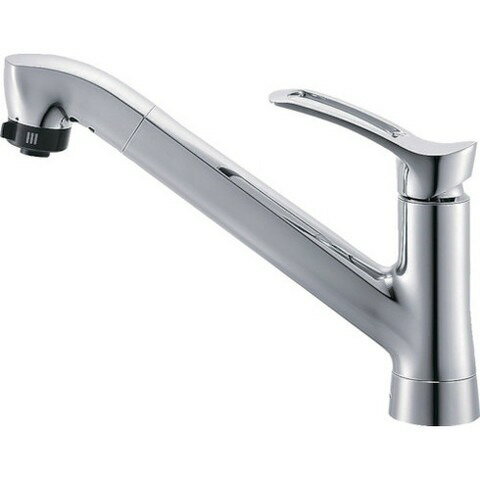 【商品詳細】●吐水口115°回転。●シャワーヘッドは引き出し式で、シンク洗いにも便利です。●オールメッキで高級感のあるデザインです。●リングハンドルなので手を引っかけて操作でき、泡の付いた手でもすべらないです。●呼び径(mm)：13(G1/...