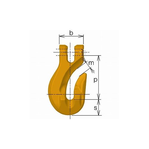 【商品スペック】■特長■用途・チェーン長さ調節用フック。■仕様・基本使用荷重(t)：2.0・チェーン線径(mm)：8・適合チェーン線径(mm)：8・寸法(mm)b：36.8・寸法(mm)m：9.9・寸法(mm)p：65.9・寸法(mm)s：...