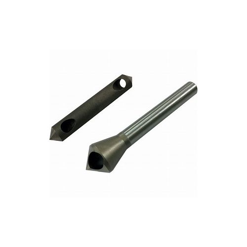 【商品スペック】■特長・硬く、粘りのない材質の加工向けです。■用途・スポット加工・面取り加工・V溝加工・肩削り加工■仕様・全長(mm)：70・シャンク径(mm)：8・先端角(°)：90・最小面取径(mm)：6■仕様2・刃形状：片刃■材質／仕...