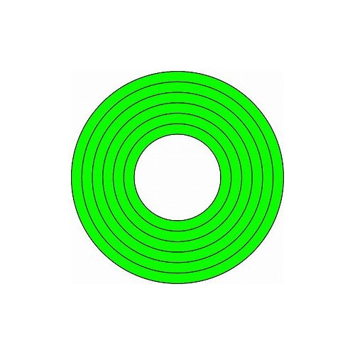 【商品スペック】■特長・外径40mmΦから100mmΦまで10mm毎にカットされたドーナツ型のステッカーです。・適当なサイズにカットしてご使用ください。■用途・計器類の目印に。・分類や仕分作業に。■仕様・取付仕様：貼付タイプ・縦(mm)：1...