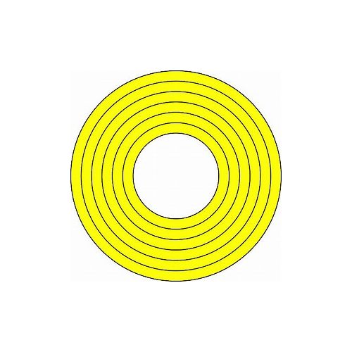 【商品スペック】■特長・外径40mmΦから100mmΦまで10mm毎にカットされたドーナツ型のステッカーです。・適当なサイズにカットしてご使用ください。■用途・計器類の目印に。・分類や仕分作業に。■仕様・取付仕様：貼付タイプ・縦(mm)：1...