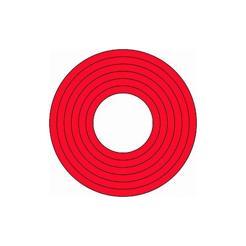 【商品スペック】■特長・外径40mmΦから100mmΦまで10mm毎にカットされたドーナツ型のステッカーです。・適当なサイズにカットしてご使用ください。■用途・計器類の目印に。・分類や仕分作業に。■仕様・取付仕様：貼付タイプ・縦(mm)：1...