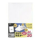 【商品スペック】特長●中身が見える透明タイプ。用途仕様●色：クリア●タイプ：A4●厚さ(mm)：約0.2●本体サイズ　タテ×ヨコ(mm)：A4／310×220●枚数：30枚●材質：ポリプロピレン仕様2●はさむだけの簡単ファイル●A4サイズ対...