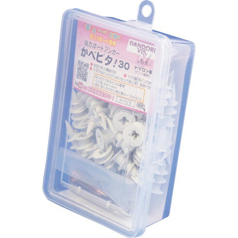 【商品スペック】特長●石こうボード壁用強力アンカーです。●ボード面にピッタリとフックや取っ手などが取り付けられます。用途仕様●長さ(mm)：30●適合ビス径(mm)：3〜4●頭部直径（mm）：15●付属品：下穴専用ビス、ビット各1個仕様2●...