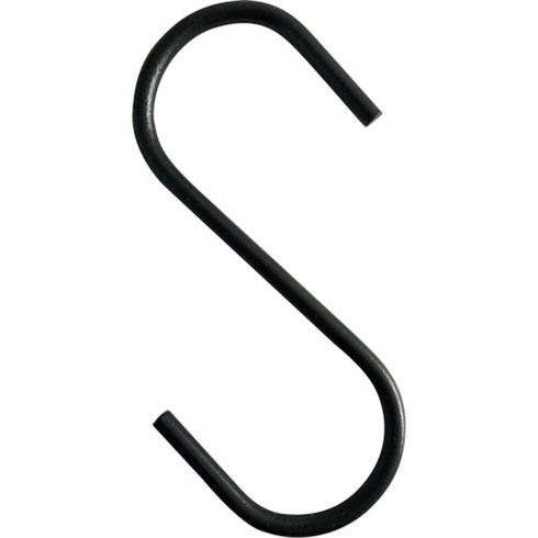 【商品スペック】特長●スチール製S字フックです。用途●物の吊り下げ、引っ掛けとして。仕様●色：黒●使用荷重(kN)：0.15●D(mm)：4●L(mm)：52●S(mm)：14仕様2材質／仕上●スチール●表面処理：粉体塗装セット内容／付属品...