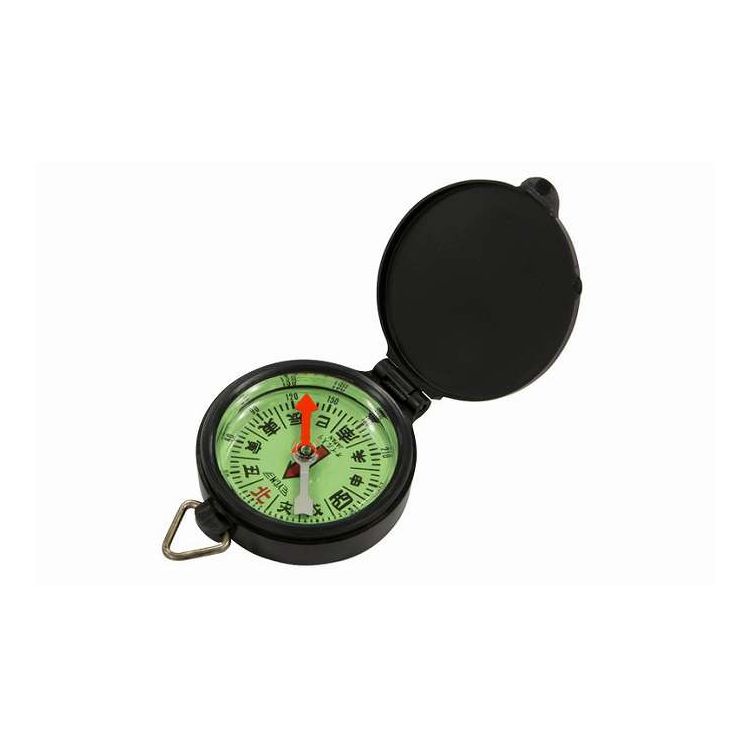 商品説明東西南北の方向確認用方向コンパス　オイル式のコンパスは針の動きがゆるやかなため、安定した読み取りができます。十二支入りです。目的物に合わせて固定できる方向矢針付です。材質：本体：ABS樹脂度数盤を覆う表面：アクリル樹脂オイル：石油精...
