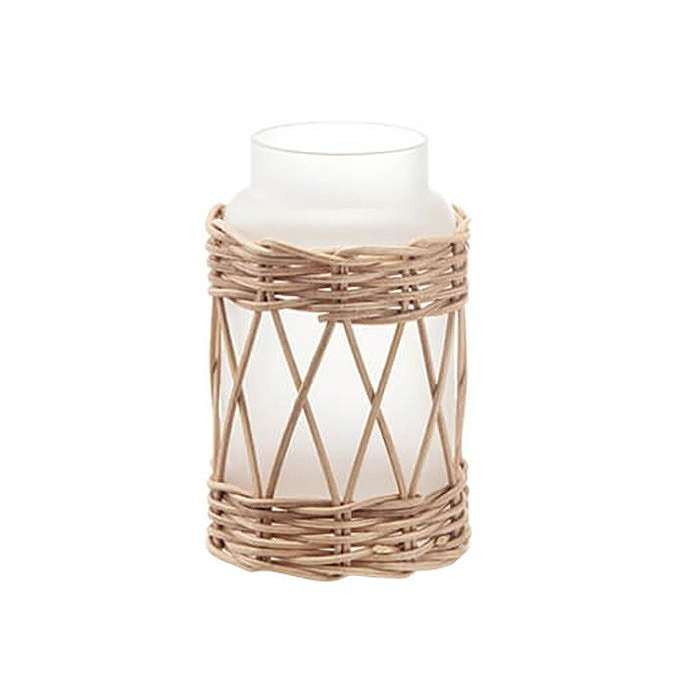 【商品説明】ナチュラルなデザインのおしゃれな花瓶です。生産国:中国素材・材質:ガラス、ラタン商品サイズ:φ7.5×H11.5cm【代引きについて】こちらの商品は、代引きでの出荷は受け付けておりません。【送料について】北海道、沖縄、離島は送料...