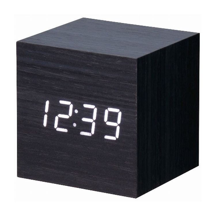 【商品特徴】時計、アラーム、音声感知、明るさ調整（3段階）、温度、湿度、カレンダー、12/24時間切替等、多機能なキューブ型デザインの時計です。乾電池(別売)、給電のどちらでもご使用頂けます。【製造者】ニード【箱サイズ（cm）】8.3×8×...