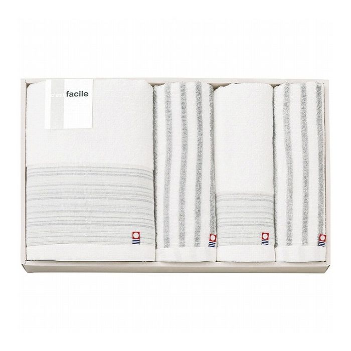 【商品詳細】化学薬品を使わずに精練漂白した人と環境にやさしいエコマーク認証のタオルです。現品サイズ・内容:60×120cmバスタオル1枚・34×75cmフェイスタオル2枚・34×36cmウォッシュタオル1枚・綿100％・［日本製］製造生産地...