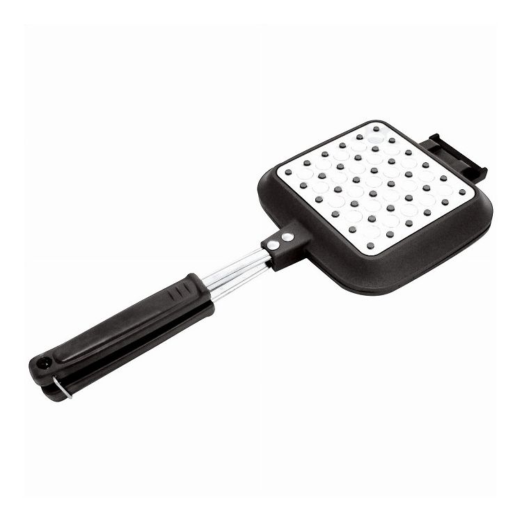 【商品詳細】IH・ガス対応。はさんで焼くだけ。おいしく、楽しくホットサンド。上下着脱式なので洗いやすく、また小さなフライパンとしても使うことができます。簡単なレシピ付。 生産地:日本 現品サイズ・内容:16×37.5×4cm本体1個・本体:...