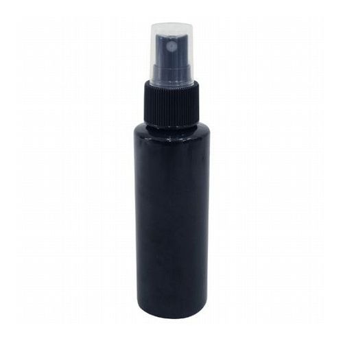 スプレー容器100ml 黒【商品説明】アルコールの小分けに!遮光タイプ※薬剤は入っておりません。【商品詳細】商品サイズ(単位mm):φ38×114mmセット内容:本体×1重量(g):25材質:フタ:PP、ボトル:PET包装形態:PP袋入り包...
