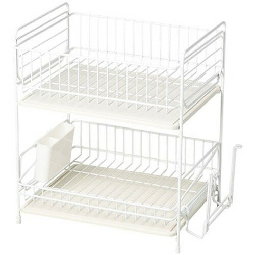 スキット珪藻土トレー水切りラック2段ホワイト特長スキット珪藻土トレー水切りラック2段ホワイト仕様製品サイズ(約):幅350×奥行280×高さ400mm耐荷重(約):上段3kg・下段4kg本体・まな板ハンガー:鉄(亜鉛めっき+エポキシ樹脂塗装...