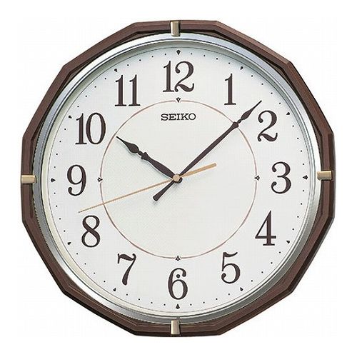 エレガントな12角形のフレームとメタリックなサークルで上質感を演出。特長電波修正機能(OFF機能つき)おやすみ秒針(光センサーによる自動秒針停止機能)仕様メーカー品番:KX274Bサイズ:30.5×30.5×4.7cm材質:プラスチック枠生...